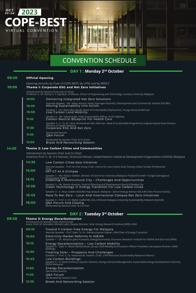 COPE-BEST 2023 - Program Schedule - COPE-BEST